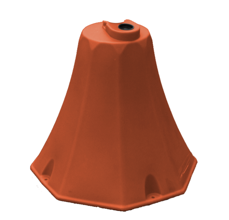 Ideal Shield OCT-OR-96-BK Orange Octagon Sign Base