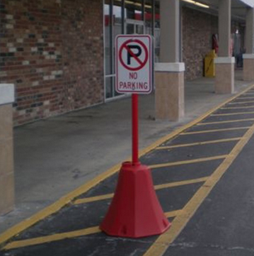 Ideal Shield OCT-RD-96-RD Red Octagon Sign Base+ 96 in Post